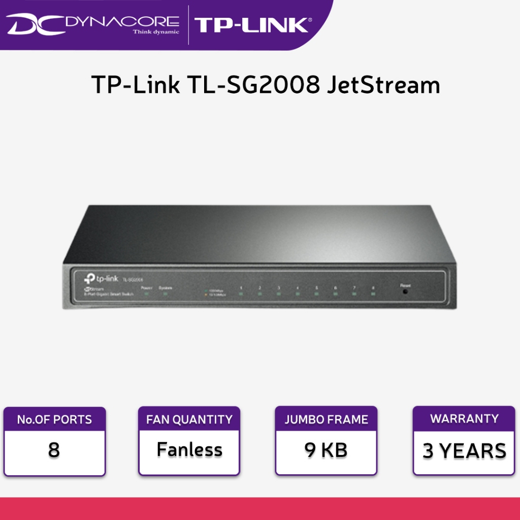 TP-Link TL-SG2008 JetStream 8-Port Gigabit Smart Switch | Shopee Singapore