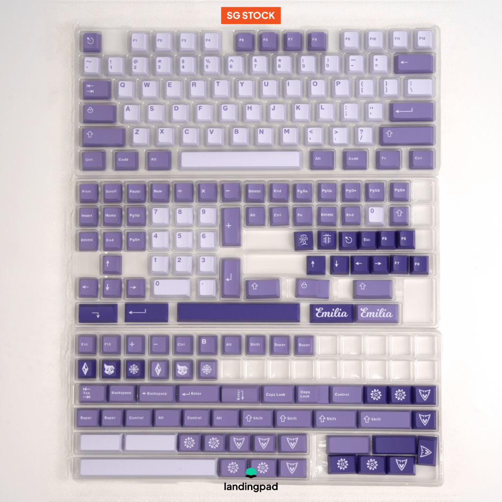 [ SG INSTOCK] Frostwitch Keycaps Purple Emilia Doubleshot ABS with ICON ...
