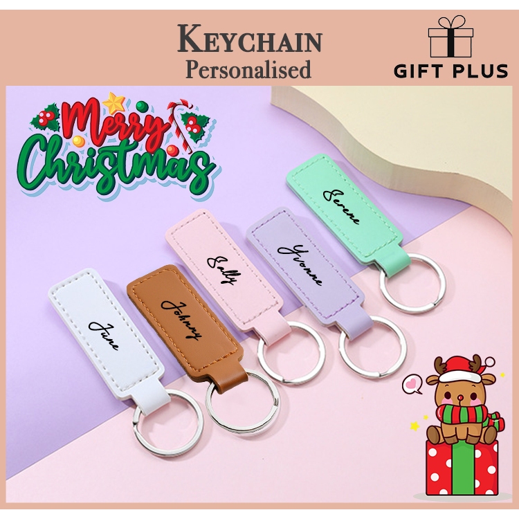 Personalised Leather Keychain | Christmas Gift | Customised Gift | Xmas ...