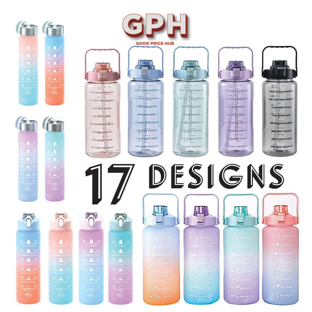 [SG LOCAL STOCK] Big Capacity Ombre Water Bottle 2L / 750ml / 300ml ...