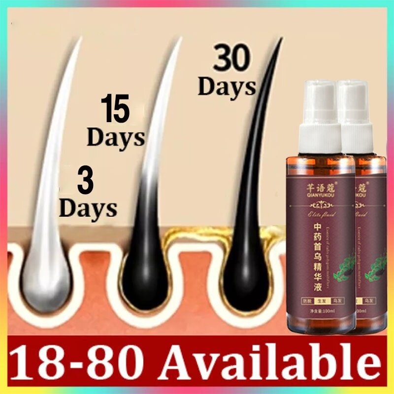 Black Hair Serum Dyeing Spray Black Hair Growth Shampoo 100ml Polygonum ...