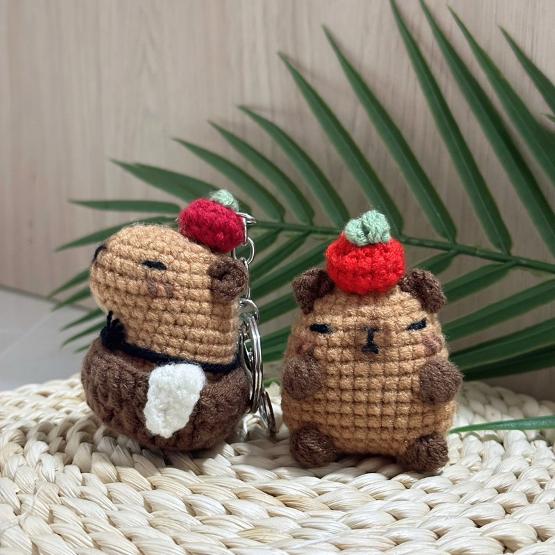 [Ready stock] Crochet Capybara keychain | Anniversary Graduation ...