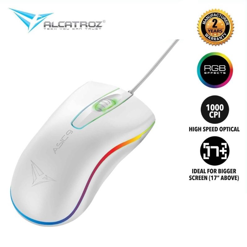 Alcatroz Asic 9 RGB FX Hi-Definition USB Wired Mouse With 1000 CPI Free ...