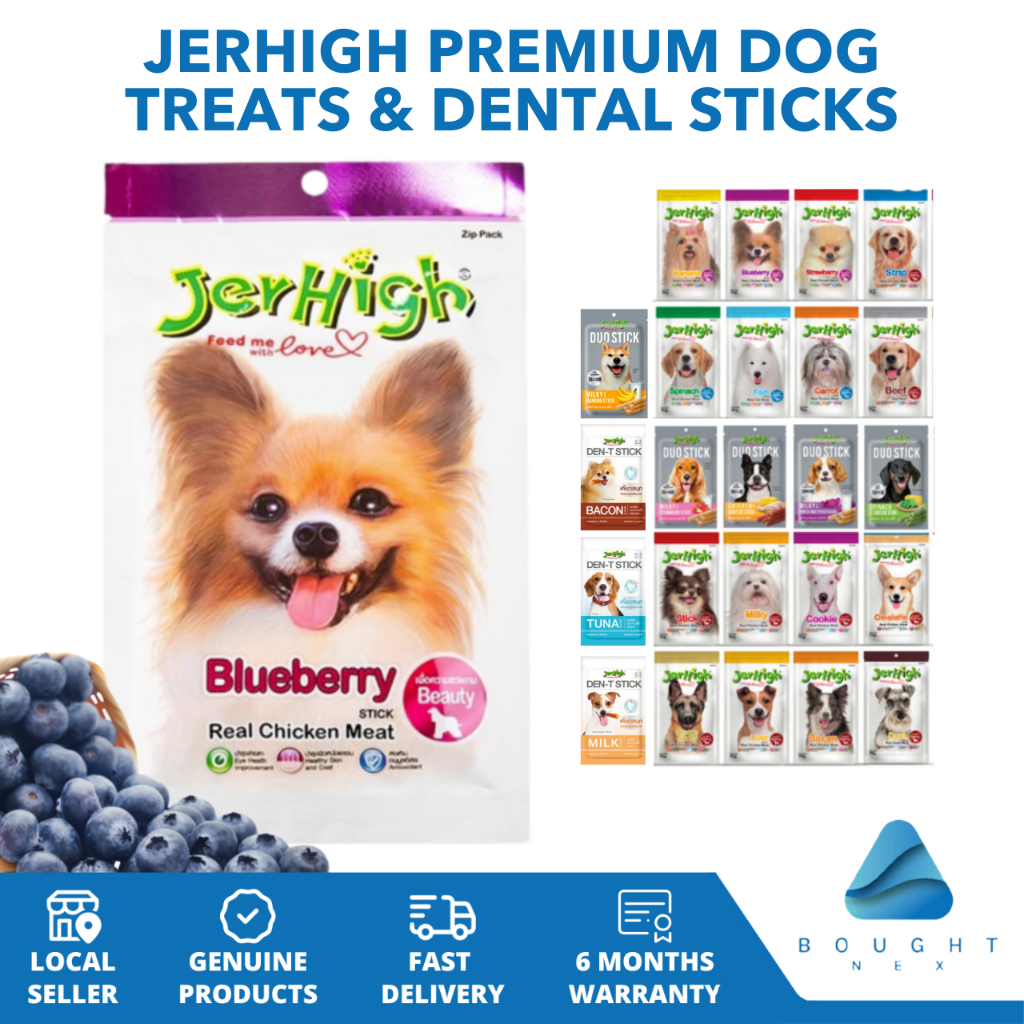 Jerhigh Dog Treats & Dental Sticks 50g/70g - Premium Healthy Snacks ...