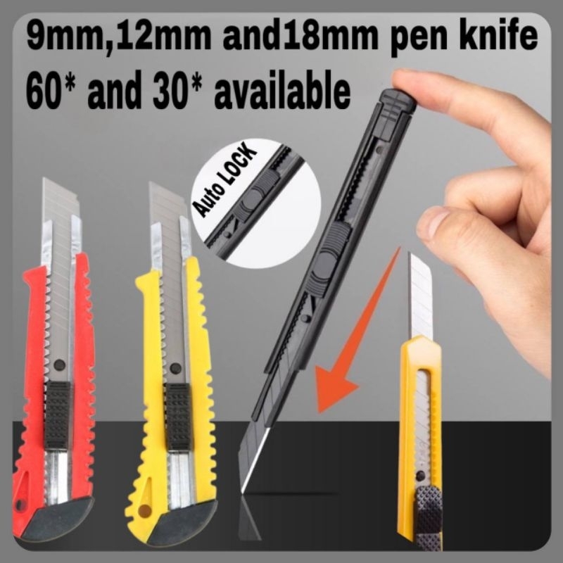 Professional Heavy duty 9mm and 18mm cutter knife / Pen knife | Shopee ...