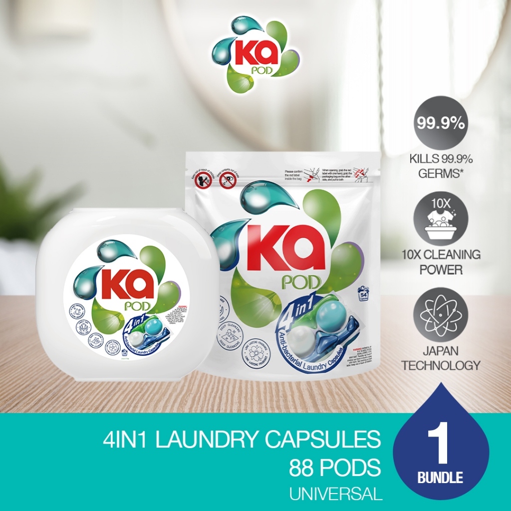 Ka 4in1 Laundry Capsules 34 Pods + Refill 54 Pods | Shopee Singapore