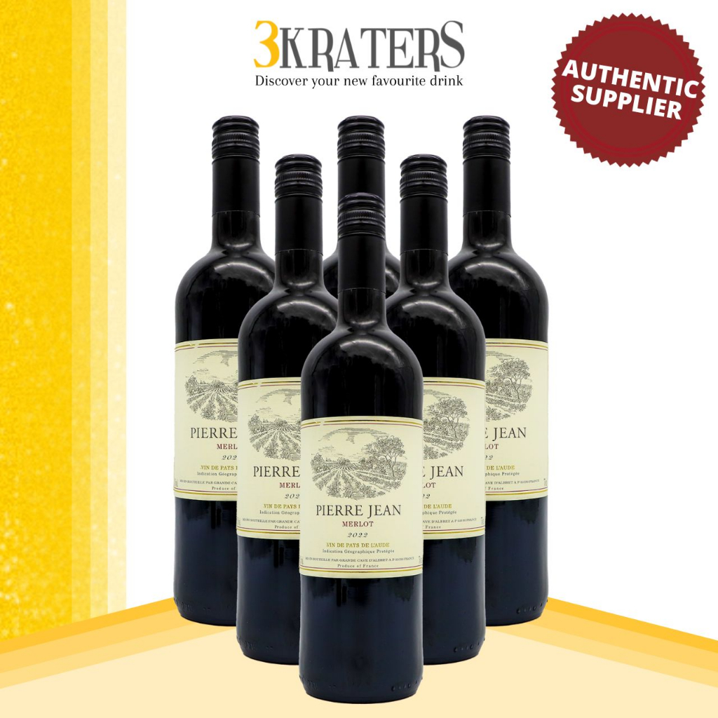 [Bundle of 6] Pierre Jean Merlot 750ml [ Red Wine ] | Shopee Singapore