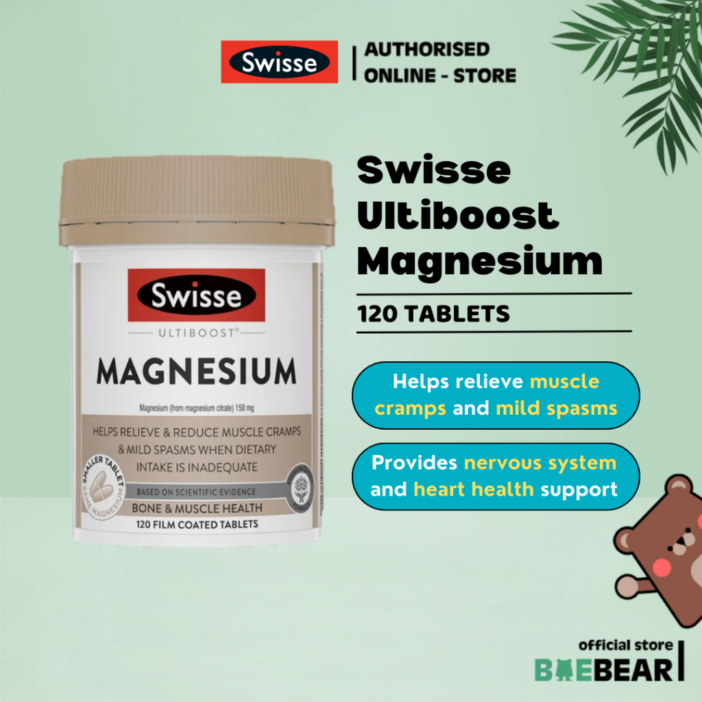 Swisse Ultiboost Magnesium 120 Tablets [BaeBear.sg] | Shopee Singapore