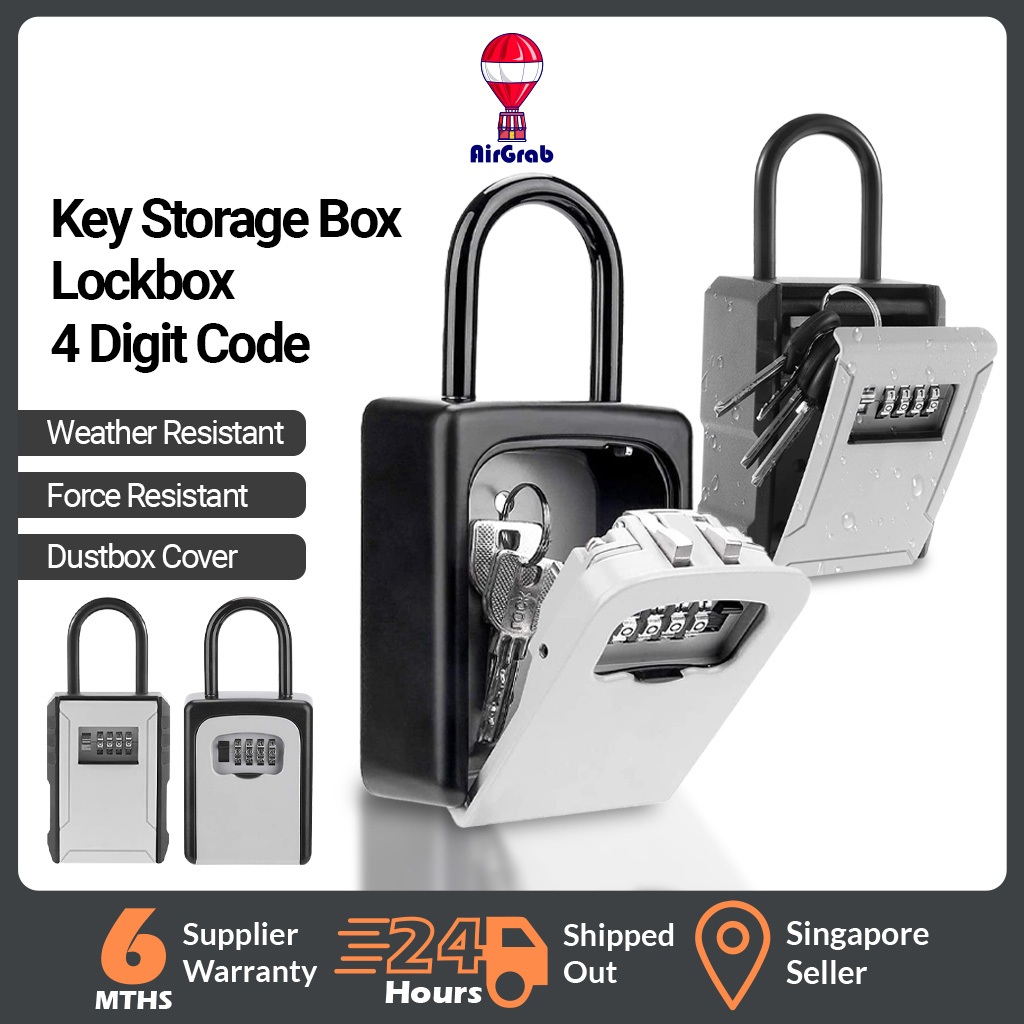 【Key Box Storage Padlock – 4-Digit Wall Mounted/Hook Type】Outdoor ...