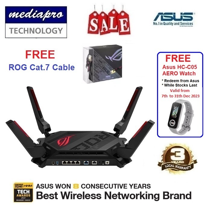 ASUS ROG Rapture GT-AX6000 Dual-Band WiFi 6 Gaming Router, Dual 2.5G ...