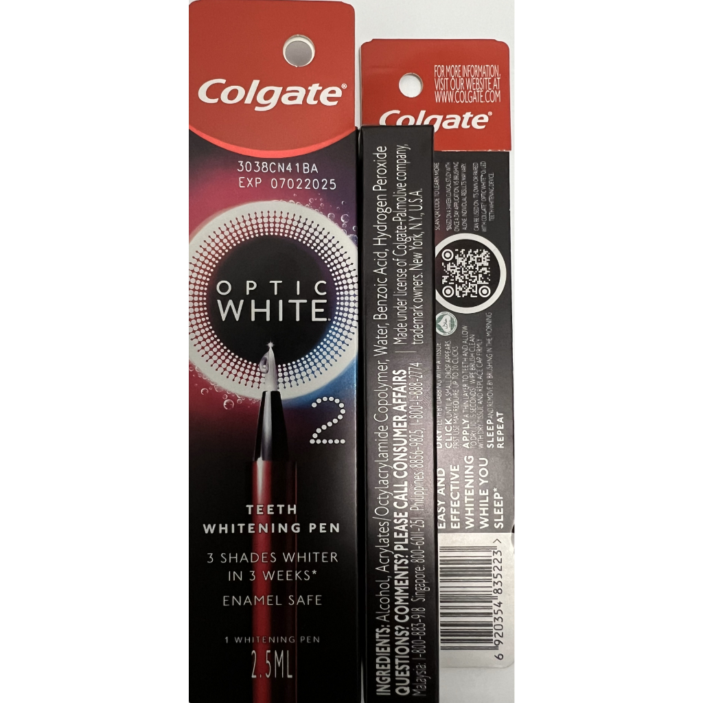 *Exp Date 27Feb2025* 1+1 Colgate Optic White O2 Whitening Pen (Total ...