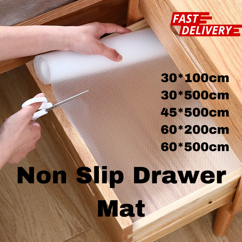 SG Ready Stock Non Slip Drawer Mat Plastic Shelf Liner Cabinet Pad ...