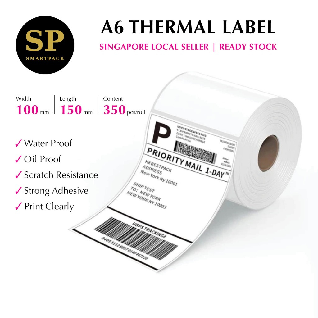 Thermal Shipping Label Sticker Roll (100 x 150mm) 350pcs | Shopee Singapore
