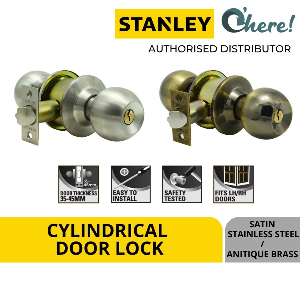 Stanley Cylindrical Lock/ Cylindrical Knob/ Backset 60mm Entrance ...