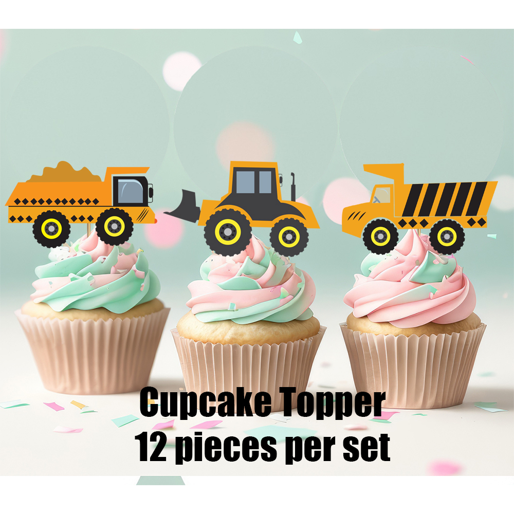 SG Seller Construction Cupcake Toppers Cake Topper Birthday Party Gift ...