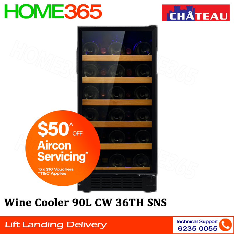 Chateau Wine Cooler 90L CW 36TH SNS (30 Bottles) | Shopee Singapore