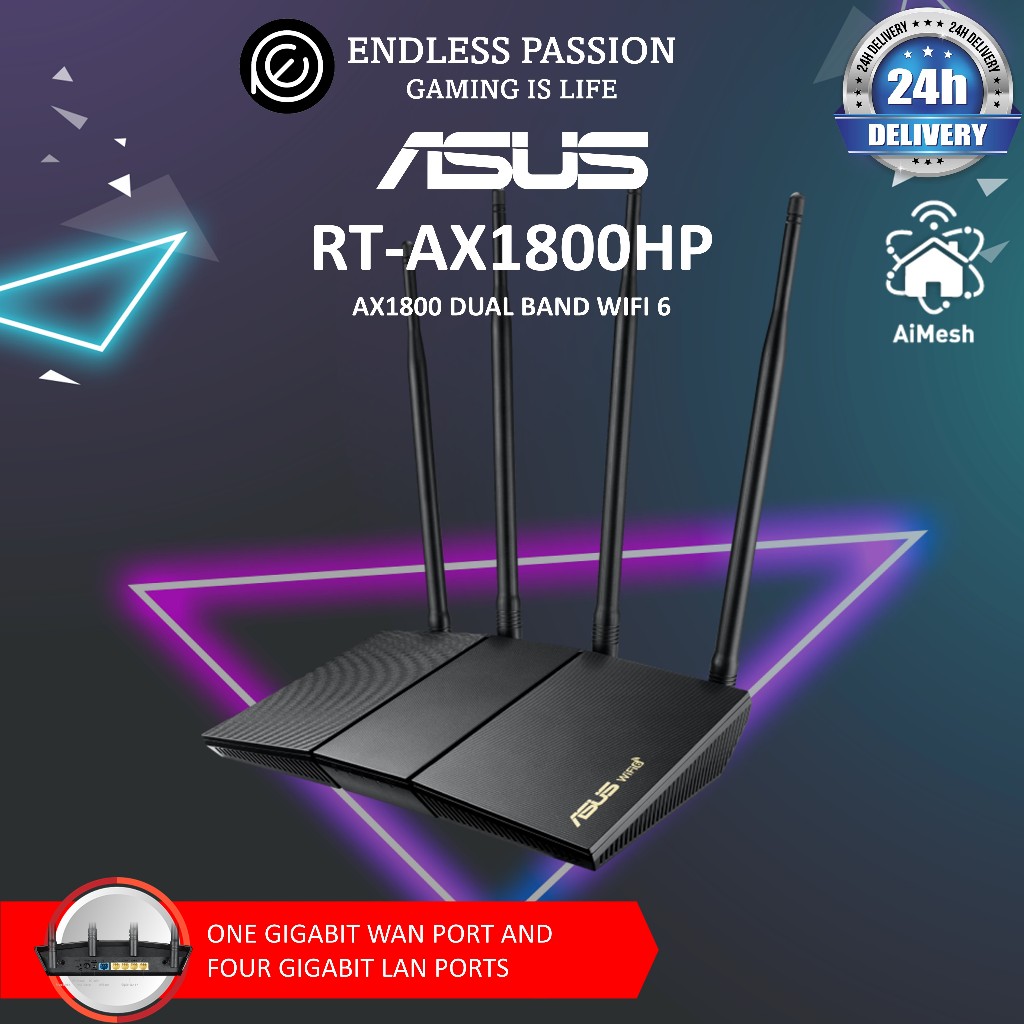 Asus RT-AX1800HP AX1800 Dual Band WiFi 6 Router | Shopee Singapore