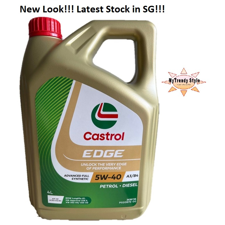 Castrol Edge 5W-40 5W40 4L * ACEA A3/B4 * with Fluid Titanium * Petrol ...
