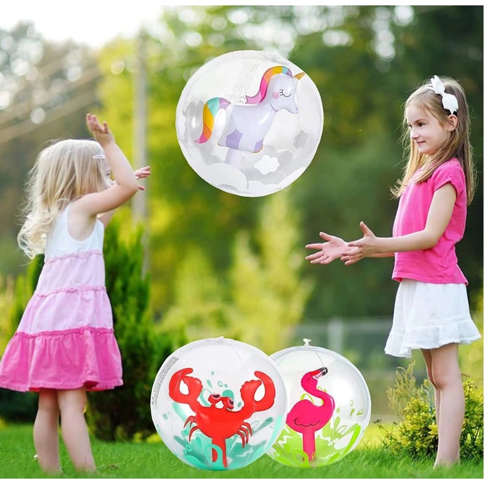 (30cm Inflated) 3D Inflatable Beach Ball Children Water Game Toy ...