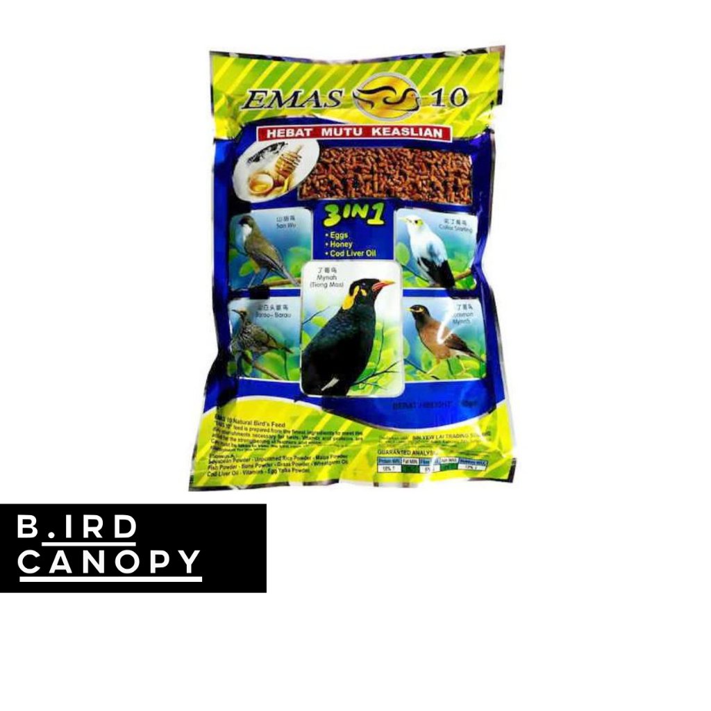 Emas 10 3in1 Natural Bird's Feed - Coarse 500g (Pellet Type) Mynah ...