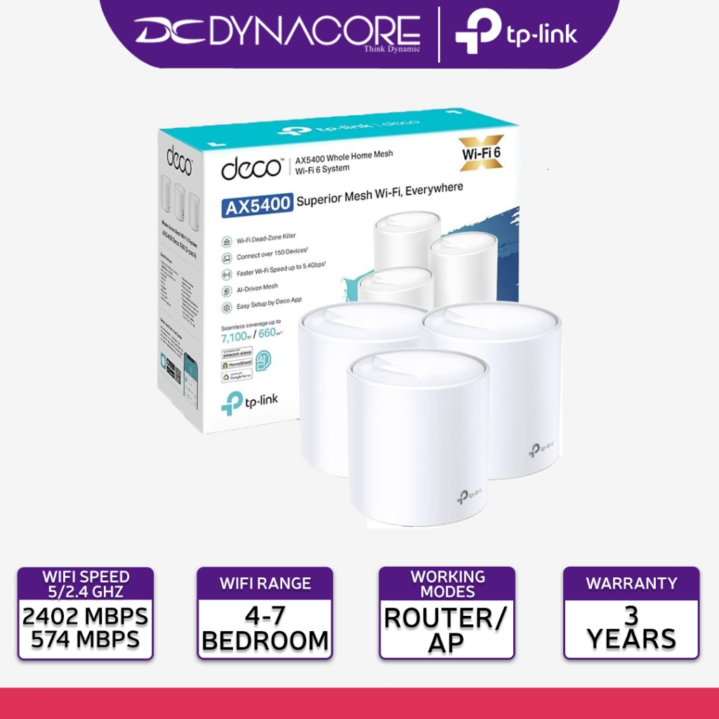 【24-Hr Delivery】TP-LINK Deco X60 3 pack WiFi 6 AX3000 Whole Home Mesh ...
