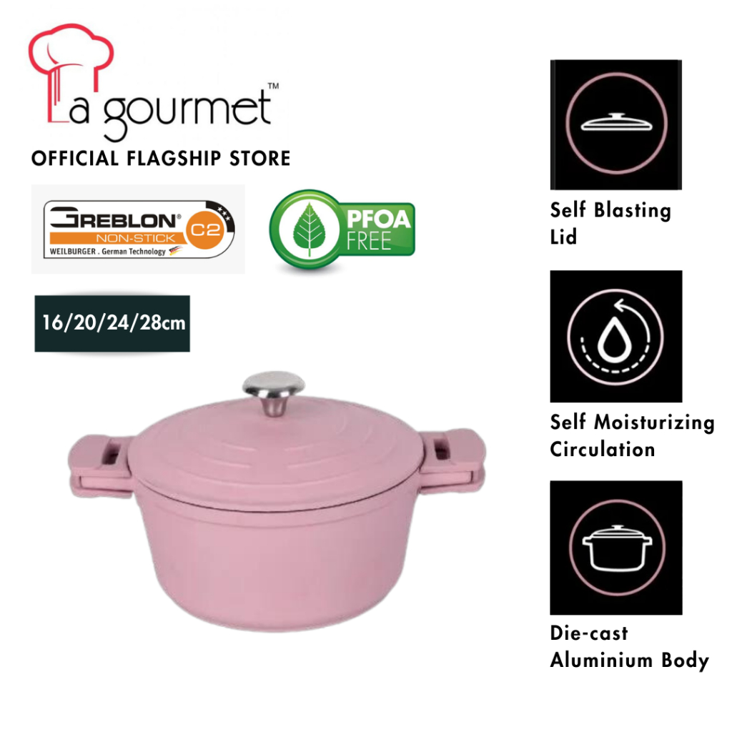 La gourmet Shogun 16/20/24/28cm Ceragan Ceramic Non-stick Casserole Pot ...