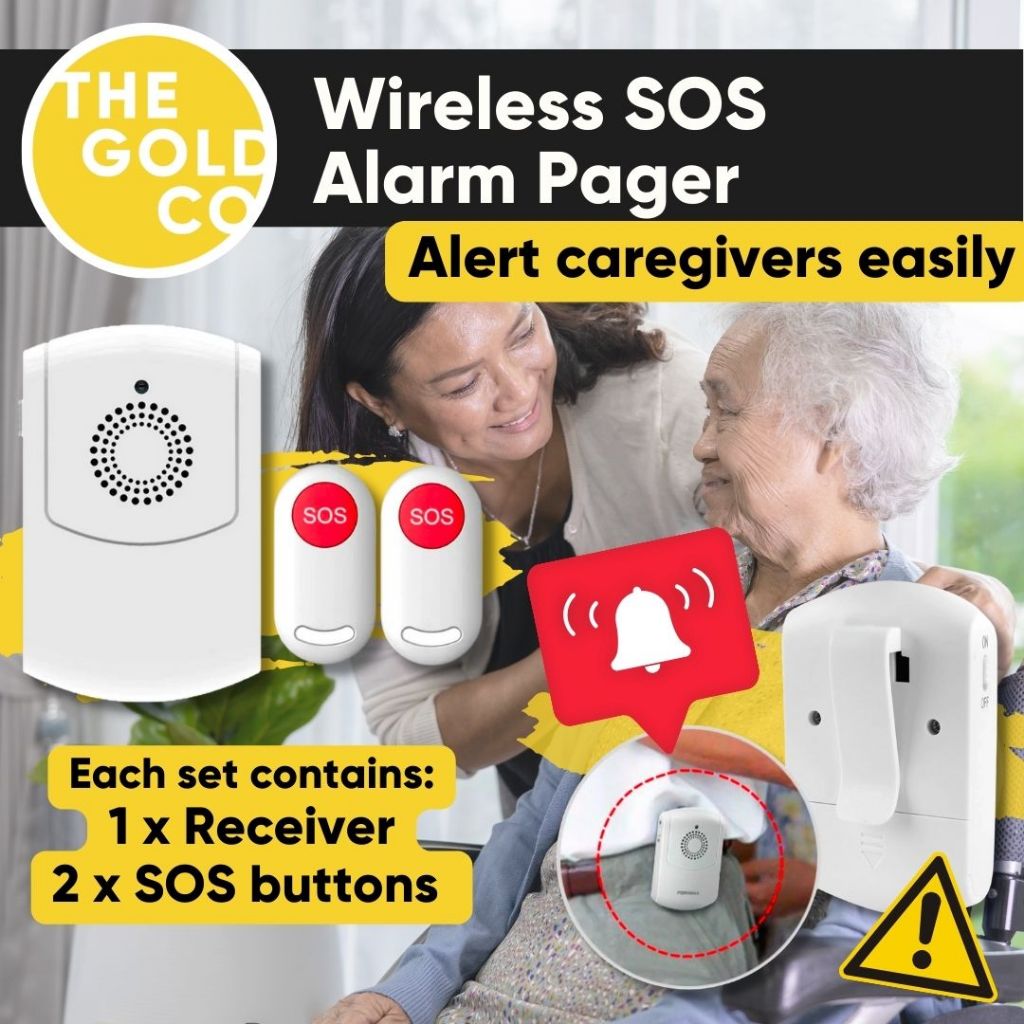 Elderly Wireless SOS Alarm Pager Bell for Seniors To Alert Caregivers ...