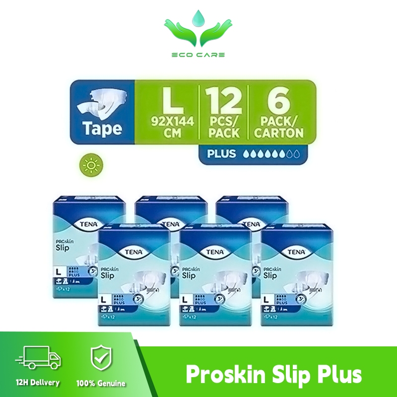【6PACK/CARTON】TENA Proskin Slip Plus Adult Diapers M/L 8x12s | Shopee Singapore