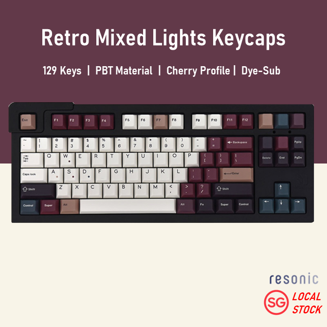 [SG] GMK Retro Mixed Lights Keycaps | Dye-Sub PBT | Cherry Profile | Royal Kludge Tecware ...