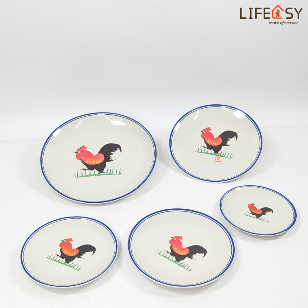 Chinese Retro Nostalgic Melamine Rooster Plate Series 2024 Premium ...