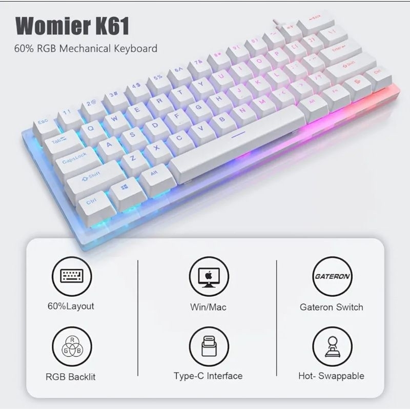 Womier K61 60% Mechanical Keyboard RGB | Shopee Singapore