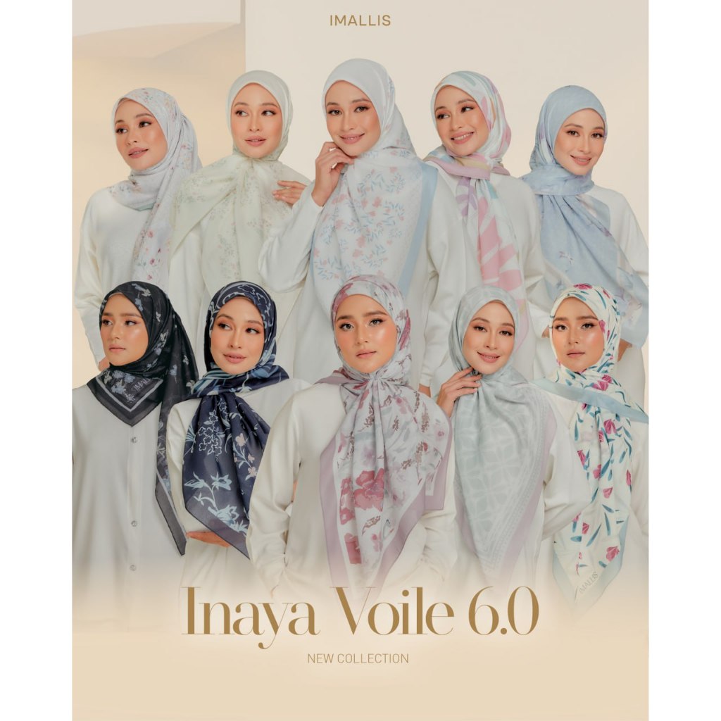 SG READY STOCK| IMALLIS Hijab Inaya 6.0 Tudung Square Cotton Voile ...