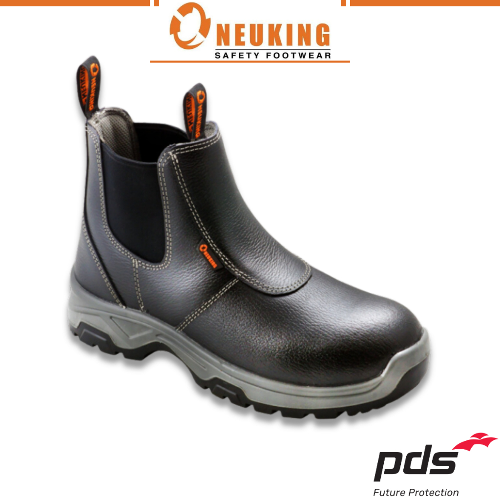 Neuking NK76 Safety Boot Mid-Cut Slip-On Leather Steel Toe Cap - Black ...