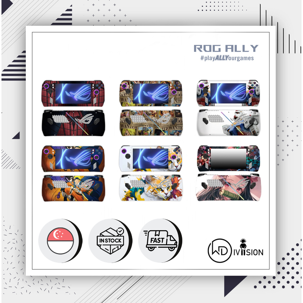 ASUS ROG ALLY Skin Sticker / Decal - Full Body Protective PVC Vinyl ...