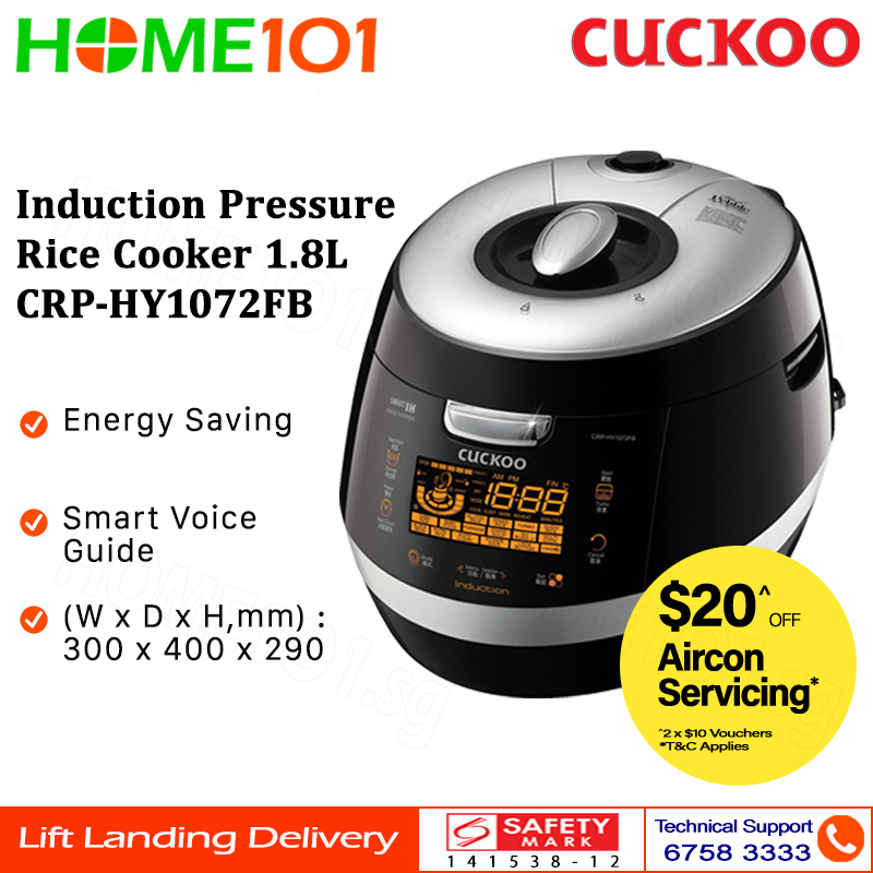 Cuckoo Induction Pressure Rice Cooker 1455W 1.8L CRP-HY1072FB | Shopee ...