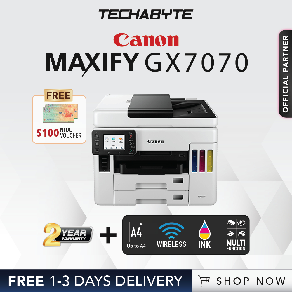 Canon MAXIFY GX7070 High Volume Ink Tank Wireless 4-in-1 Business ...