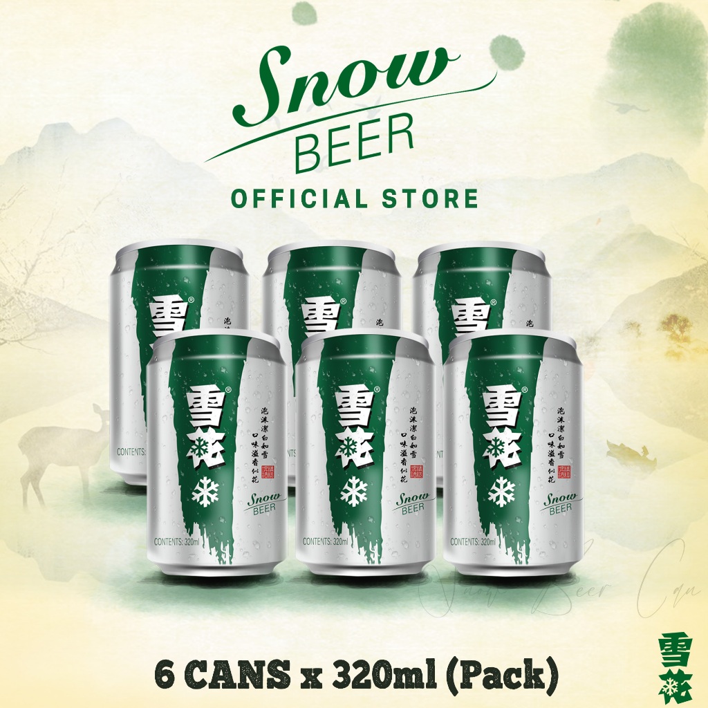 Snow Beer Can (6 Cans x 320ml) | 雪花啤酒 (6罐x320毫升) | Shopee Singapore