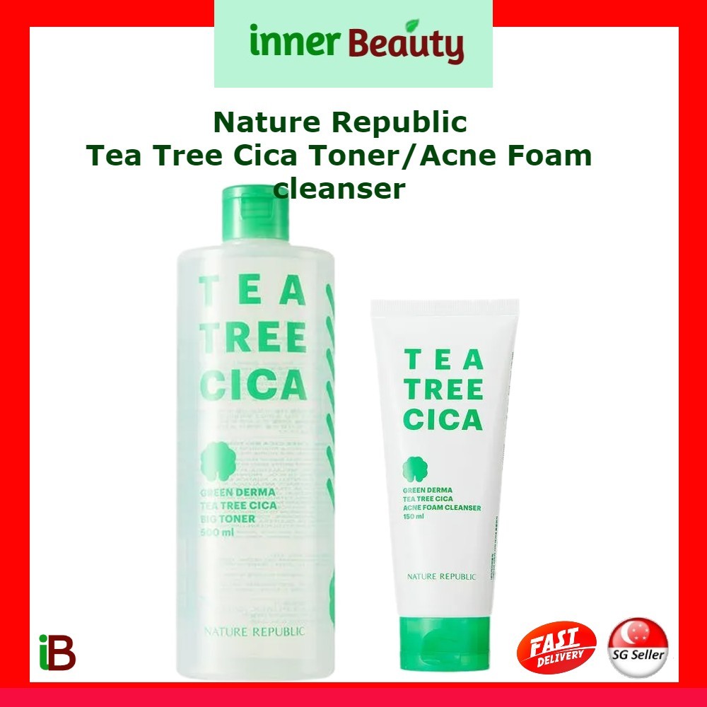 Nature Republic - Green Derma Tea Tree Cica Big Toner 500mL/Acne Foam ...
