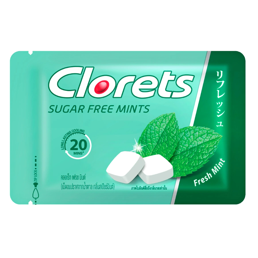 THAILAND POPULAR NEW SUGAR FREE CLORETS MINT BUNDLE [16.8G x 3 PACKETS ...
