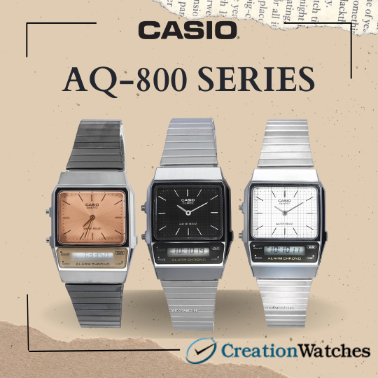 Casio AQ-800E-7A AQ-800E-1A Vintage Analog Digital Men Women Watch ...