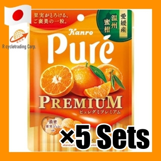 【Gummy】Kanro Pure Gummy Premium 54g Ehime Unshu mandarin orange × 5 Sets ★The sweet and tart ...