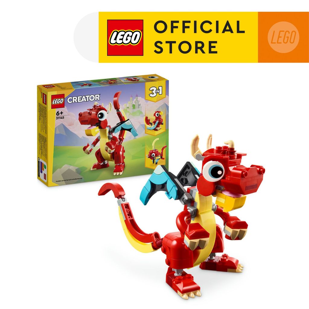 LEGO Creator 31145 Red Dragon 3in1 Animal Toy Set (149 Pieces) | Shopee ...