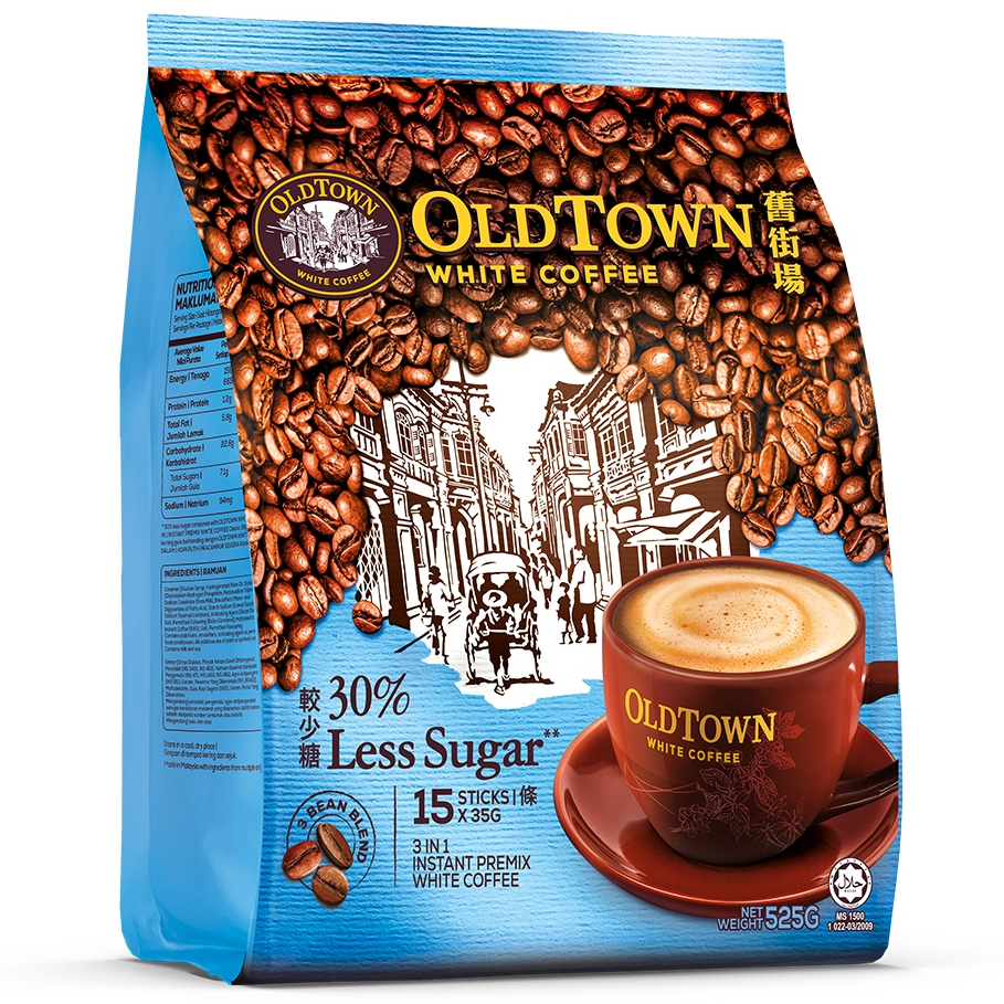 OLDTOWN WHITE COFFEE 30% LESS SUGAR 15 STICKS X 35G | Shopee Singapore