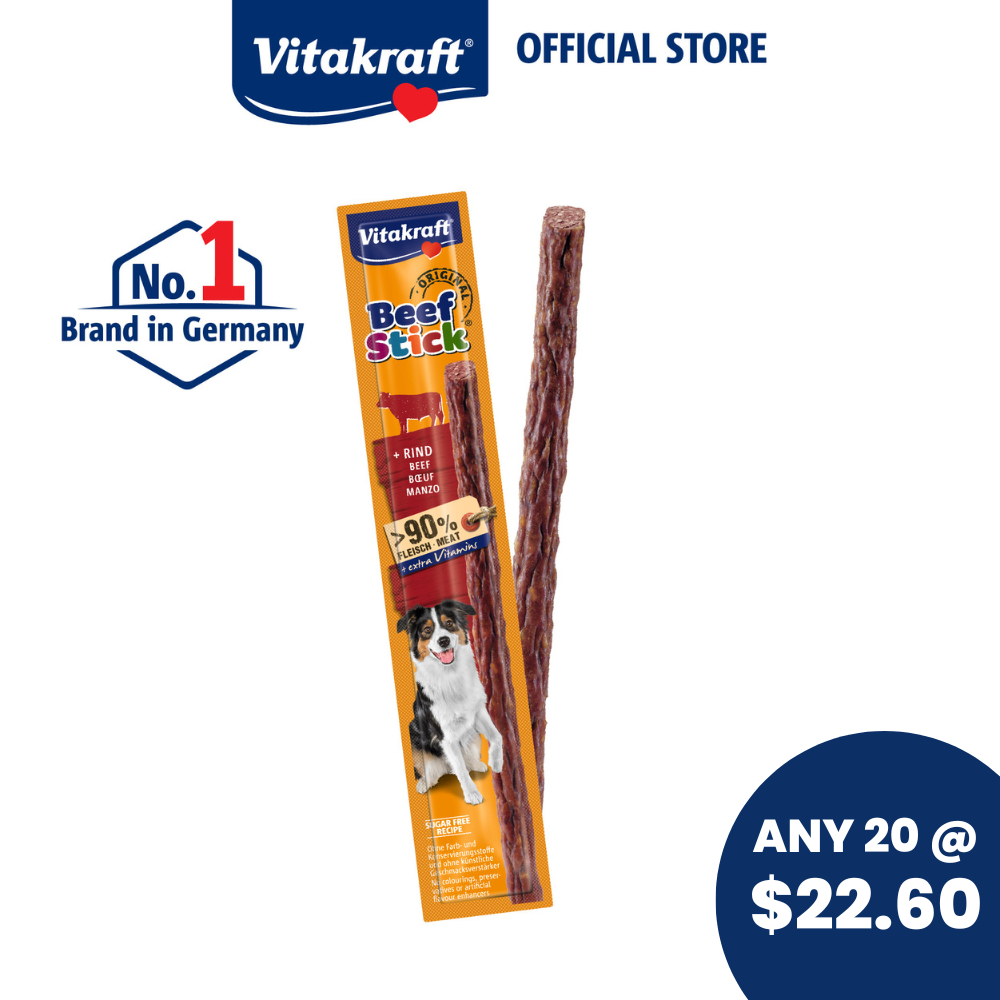 Vitakraft Beef Stick 12g (Dog Treats Snacks) - Beef/ Turkey/ Lamb/ Game ...