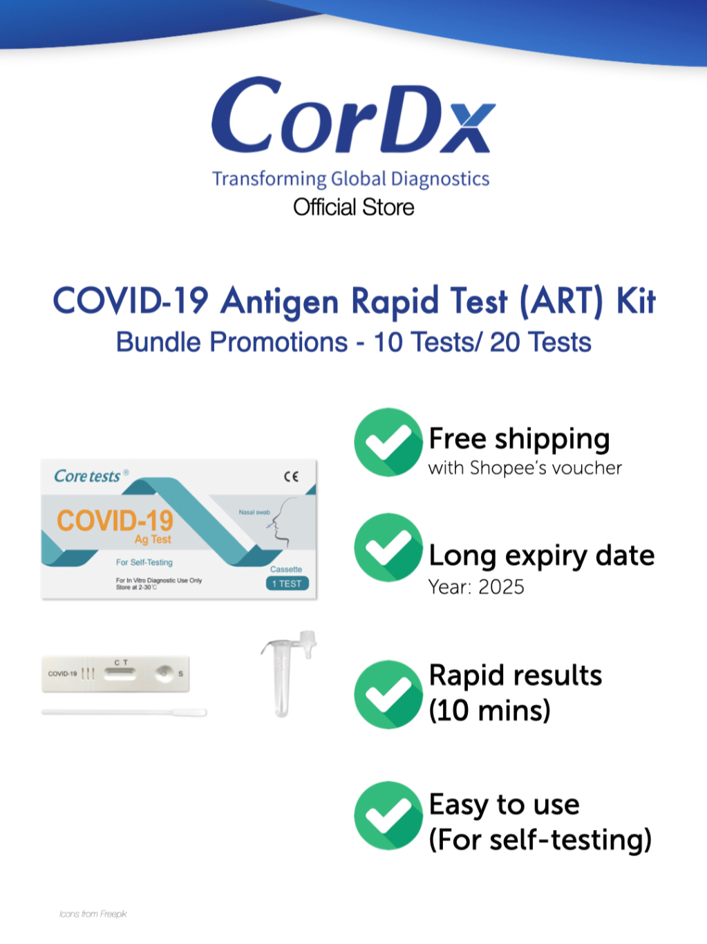 Coretests COVID-19 ART Kit For Self-Testing | Shopee Singapore