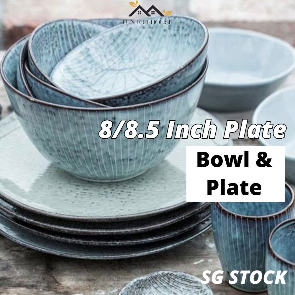 {SG} 8.5 inch Porcelain Plate Japanese Style Ceramic for Rice Fruit ...