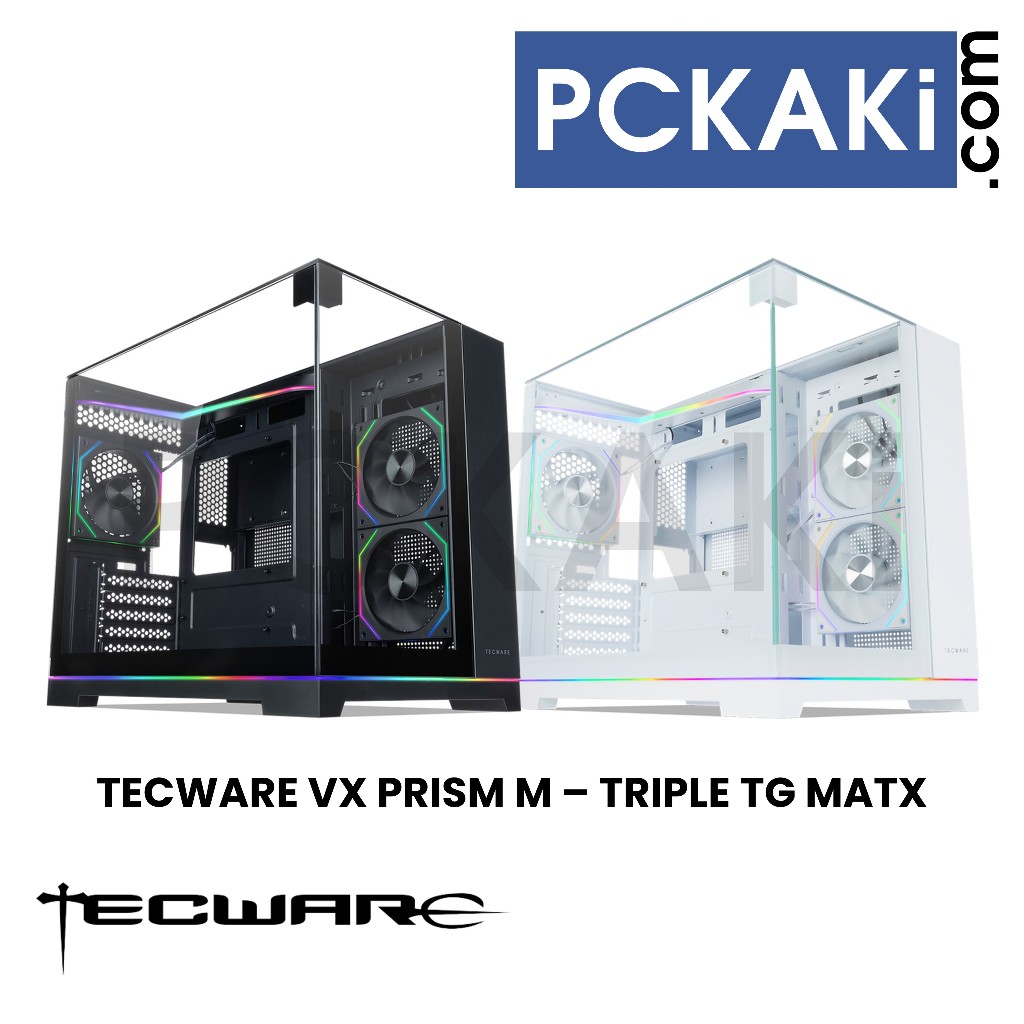 [MATX] TECWARE VX PRISM M - 3X ARGB FAN TRIPLE GLASS CHAMBER MATX ...
