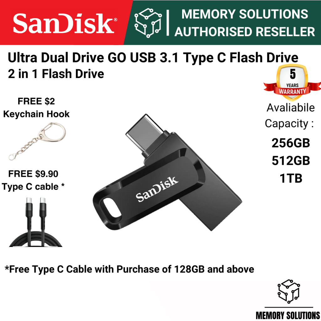 SanDisk Ultra Dual Drive Go USB 3.1 Type C Thumb Drive Flash Drive ...