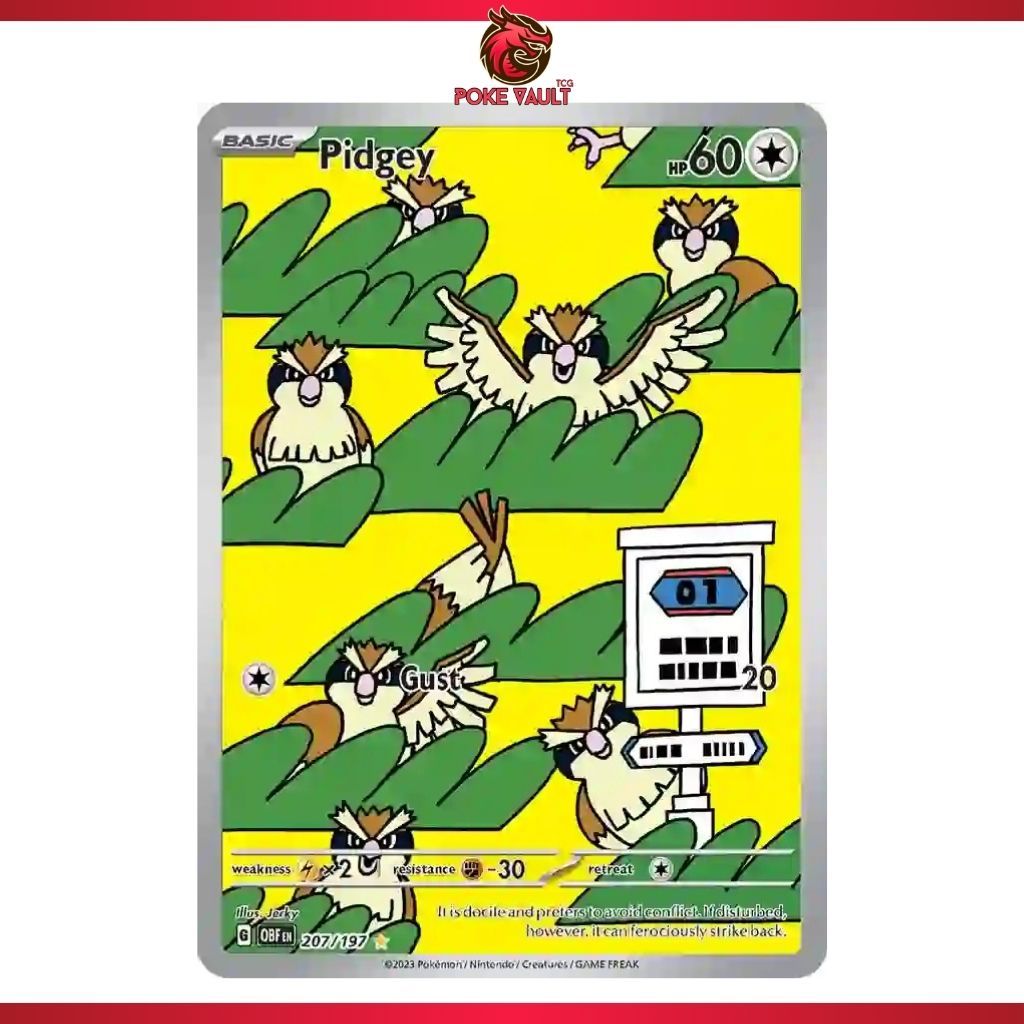 Pidgey 207/197 IR [SV03] Obsidian Flames Pokemon TCG | Shopee Singapore