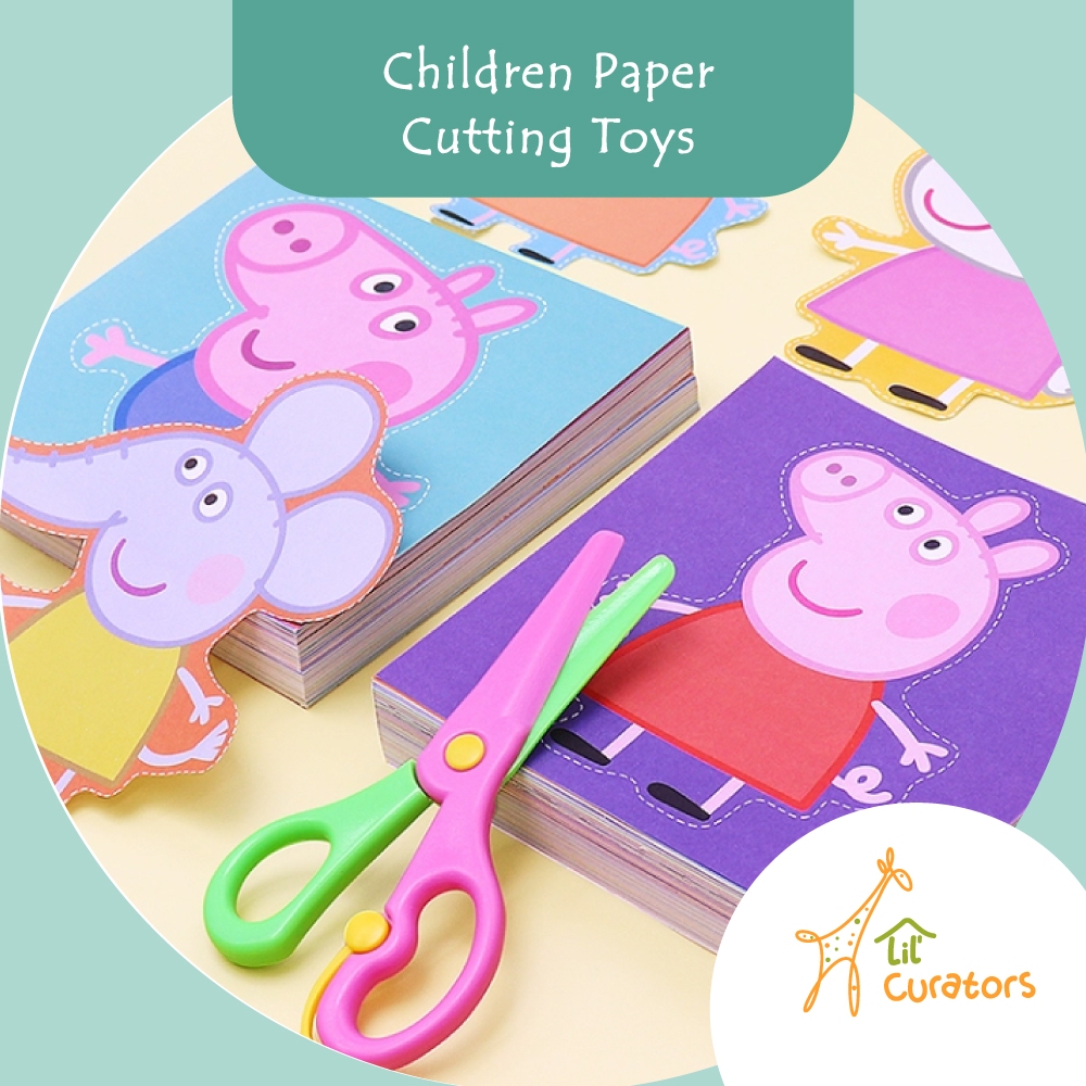 Lil Curators Safe Scissor Kit | 108pcs Peppa Pig & Frozen Paper Crafts ...